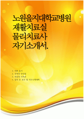 노원을지대학교병원 재활치료실 물리치료사 자기소개서-1페이지