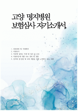 고양 명지병원 보험심사 자기소개서-1페이지