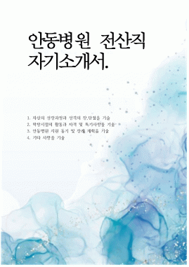 안동병원 전산직 자기소개서-1페이지