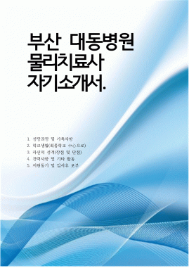 부산 대동병원 물리치료사 자기소개서-1페이지