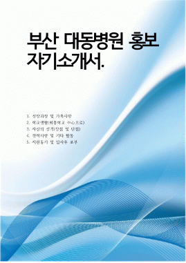 부산 대동병원 홍보 자기소개서-1페이지