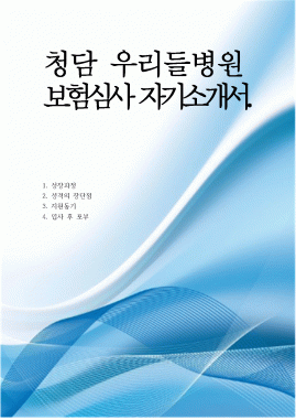 청담 우리들병원 보험심사 자기소개서-1페이지