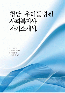 청담 우리들병원 사회복지사 자기소개서-1페이지