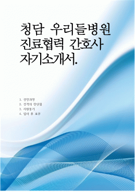 청담 우리들병원 진료협력 간호사 자기소개서-1페이지
