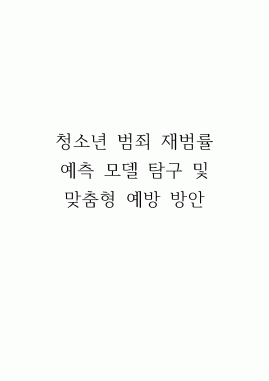 청소년 범죄 재범률 예측 모델 탐구 및 맞춤형 예방 방안-1페이지
