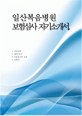 일산복음병원 보험심사 자기소개서-1페이지