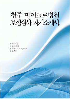 청주 마이크로병원 보험심사 자기소개서-1페이지