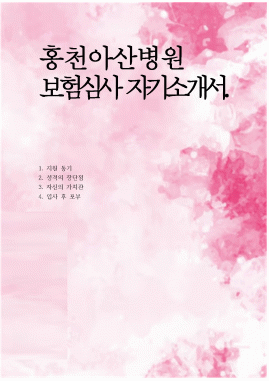 홍천아산병원 보험심사 자기소개서-1페이지
