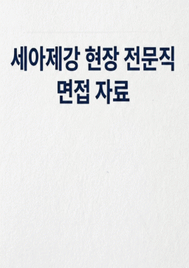 세아제강 면접] 세아제강 현장 전문직 채용 면접 자료 (세아제강 현장 전문직 면접)-1페이지