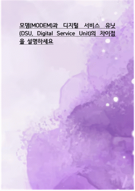 모뎀(MODEM)과 디지털 서비스 유닛(DSU, Digital Service Unit)의 차이점을 설명하세요-1페이지