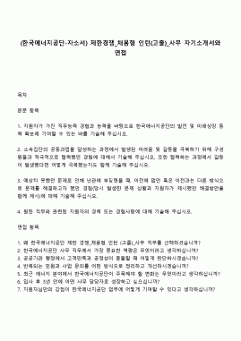(한국에너지공단-자소서) 제한경쟁_채용형 인턴(고졸)_사무 자기소개서와 면접-1페이지