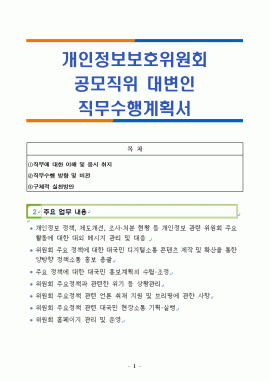 개인정보보호위원회 공모직위 대변인 직무수행계획서-1페이지