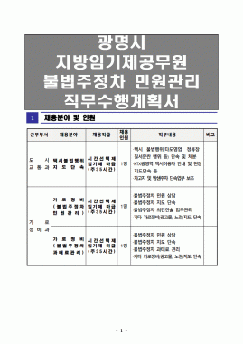 광명시 지방임기제공무원 불법주정차 민원관리 직무수행계획서-1페이지