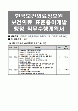 한국보건의료정보원 보건의료 표준용어개발 행정 직무수행계획서-1페이지