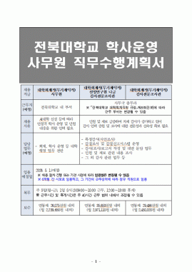 전북대학교 학사운영 사무원 직무수행계획서-1페이지