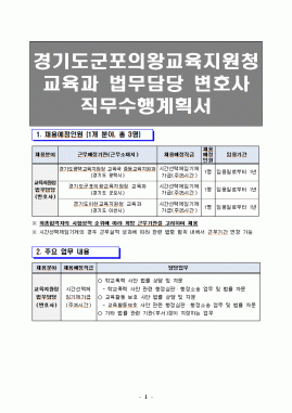경기도군포의왕교육지원청 교육과 법무담당 변호사 직무수행계획서-1페이지