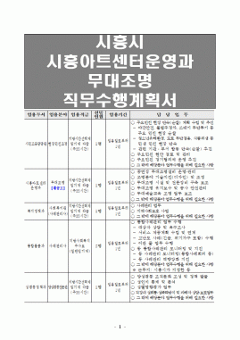 시흥시 시흥아트센터운영과 무대조명 직무수행계획서-1페이지