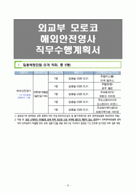외교부 모로코 해외안전영사 직무수행계획서-1페이지