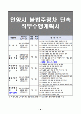 안양시 불법주정차 단속 직무수행계획서-1페이지