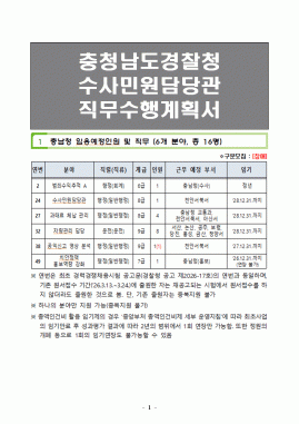 충청남도경찰청 수사민원담당관 직무수행계획서-1페이지