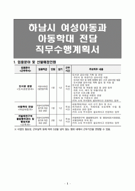 하남시 여성아동과 아동학대 전담 직무수행계획서-1페이지
