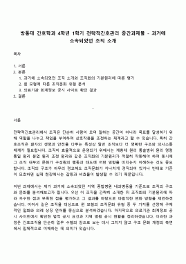 방통대 간호학과 4학년 1학기 전략적간호관리 중간과제물 - 과거에 소속되었던 조직 소개-1페이지