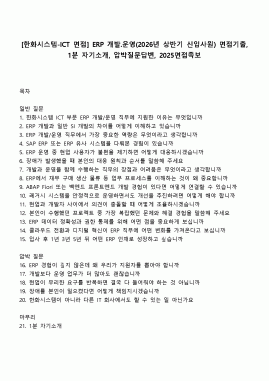 [한화시스템-ICT 면접] ERP 개발-1페이지
