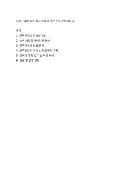 굴뚝산업의 녹색 성장 특성과 관련 문제 분석입니다-1페이지