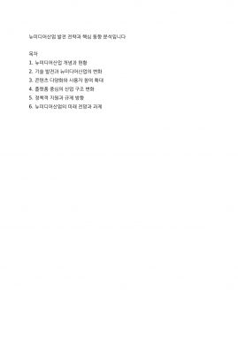 뉴미디어산업 발전 전략과 핵심 동향 분석입니다-1페이지