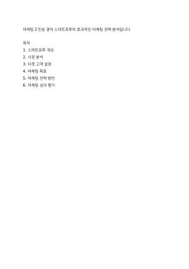 마케팅 2인승 경차 스마트포투의 효과적인 마케팅 전략 분석입니다-1페이지