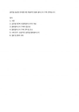 글로벌 공급망 관리를 위한 효율적인 물류 클러스터 구축 전략입니다-1페이지