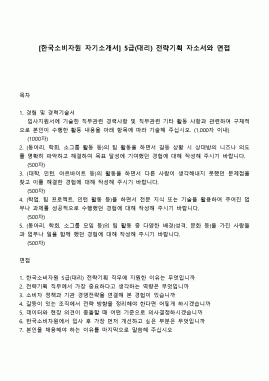 [한국소비자원 자기소개서] 5급(대리) 전략기획 자소서와 면접-1페이지