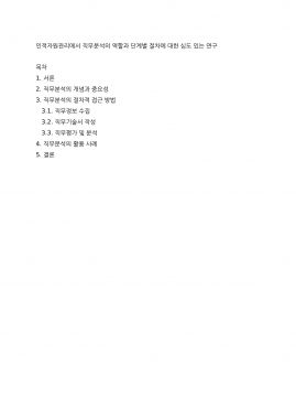 인적자원관리에서 직무분석의 역할과 단계별 절차에 대한 심도 있는 연구-1페이지