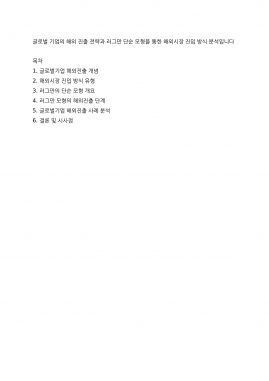 글로벌 기업의 해외 진출 전략과 러그만 단순 모형을 통한 해외시장 진입 방식 분석입니다-1페이지