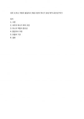 세포 내 효소 작용과 물질대사 호흡 과정의 에너지 생성 메커니즘 탐구하기-1페이지