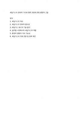셰일가스의 경제적 가치와 향후 전망에 관한 종합적 고찰-1페이지
