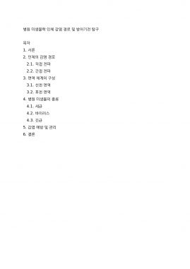 병원 미생물학 인체 감염 경로 및 방어기전 탐구-1페이지