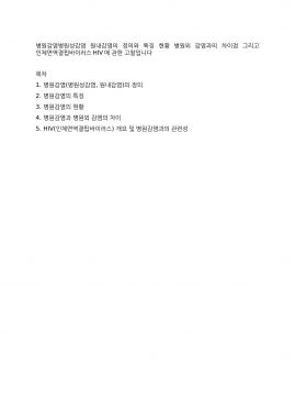 병원감염병원성감염 원내감염의 정의와 특징 현황 병원외 감염과의 차이점 그리고 인체면역결핍바이러스HIV에 관한 고찰입니다-1페이지
