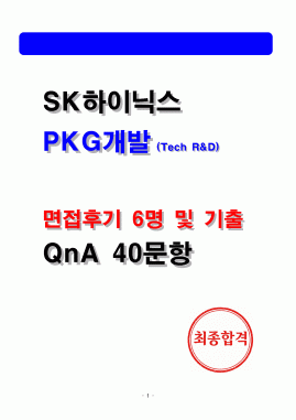 SK하이닉스 PKG개발 면접후기 (2025,6명) 및 기출 질문-1페이지