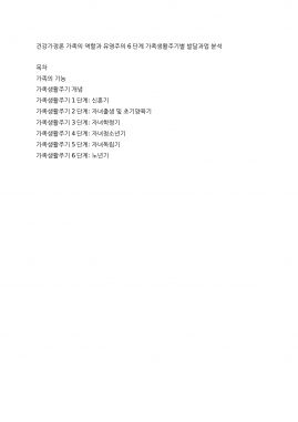 건강가정론 가족의 역할과 유영주의 6단계 가족생활주기별 발달과업 분석-1페이지