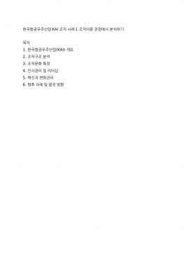 한국항공우주산업KAI 조직 사례1 조직이론 관점에서 분석하기-1페이지