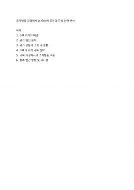 조직행동 관점에서 본 GM의 도전과 극복 전략 분석-1페이지