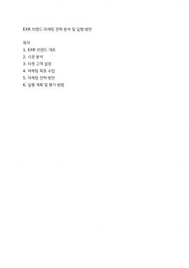EXR 브랜드 마케팅 전략 분석 및 실행 방안-1페이지