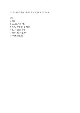 E스포츠 레전드 매치 스폰서십 기회 및 전략 제안드립니다-1페이지