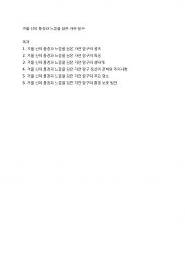 겨울 산의 풍경과 느낌을 담은 자연 탐구-1페이지