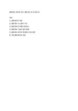 물류정보 개요와 주요 내용 분석 보고서입니다-1페이지