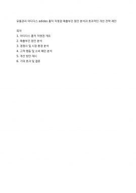 유통관리 아디다스 adidas 홍익 직영점 매출부진 원인 분석과 효과적인 개선 전략 제안-1페이지