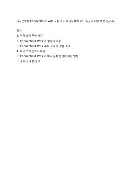 미국문학론 Connecticut Wits 포함 초기 미국문학의 주요 특징과 대표작 분석입니다-1페이지