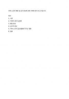 치매 노인의 행동 및 심리 증상에 관한 이해와 분석 보고서입니다-1페이지