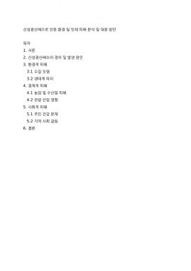 산성광산배수로 인한 환경 및 인체 피해 분석 및 대응 방안-1페이지